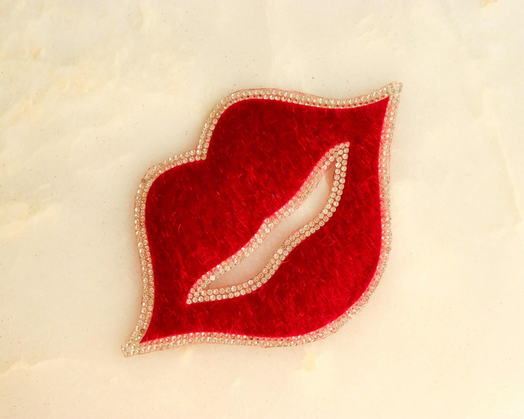 Red Lips Quirky HTV Patch,iron on Heat Transfer Vinyl Red Felt Kiss ...