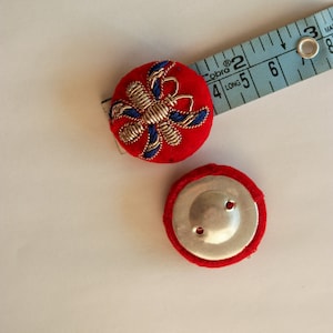 Red Blue Butterfly Velvet Button,handmade Embroidered Button,velvet ...