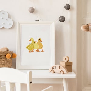 Baby Duck Wall Art Print, DUCK Nursery Print, Baby Animal Nursery Art ...