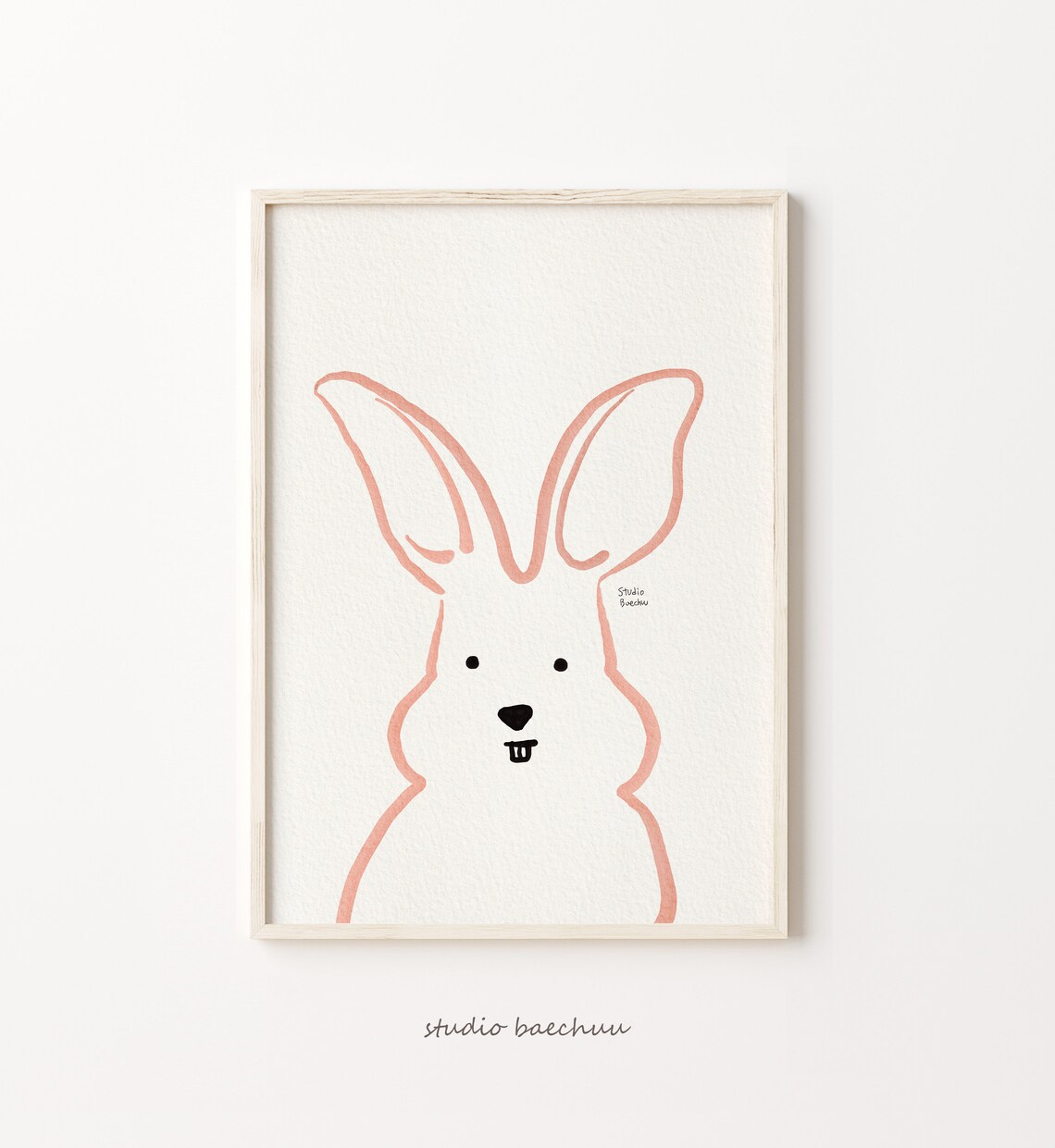 Baby Rabbit Print, Animal Print Line Drawing, Nursery PRINTABLE Wall ...