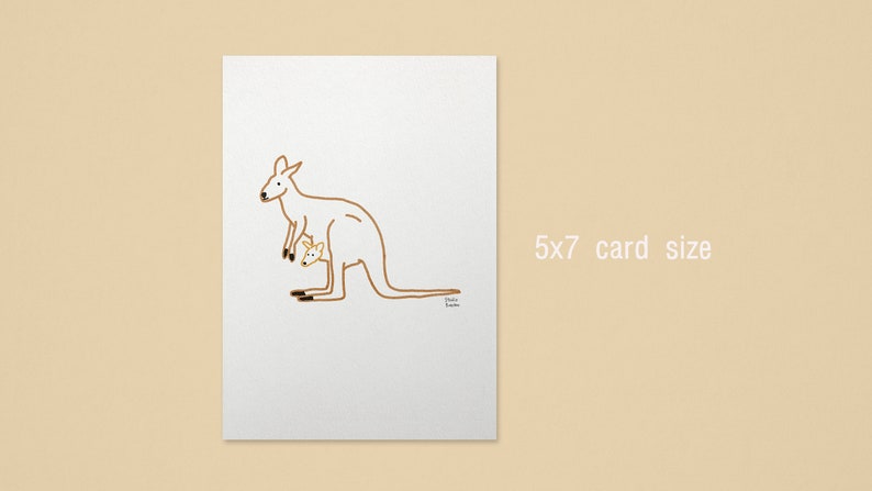 Kangaroo Wall Art Animal Print Line Drawing Nursery - Etsy
