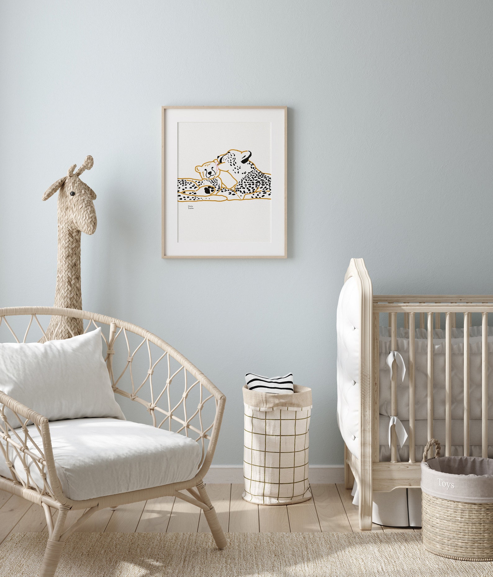 Cheetah Wall Art Animal Print Line Drawing Nursery PRINTABLE - Etsy