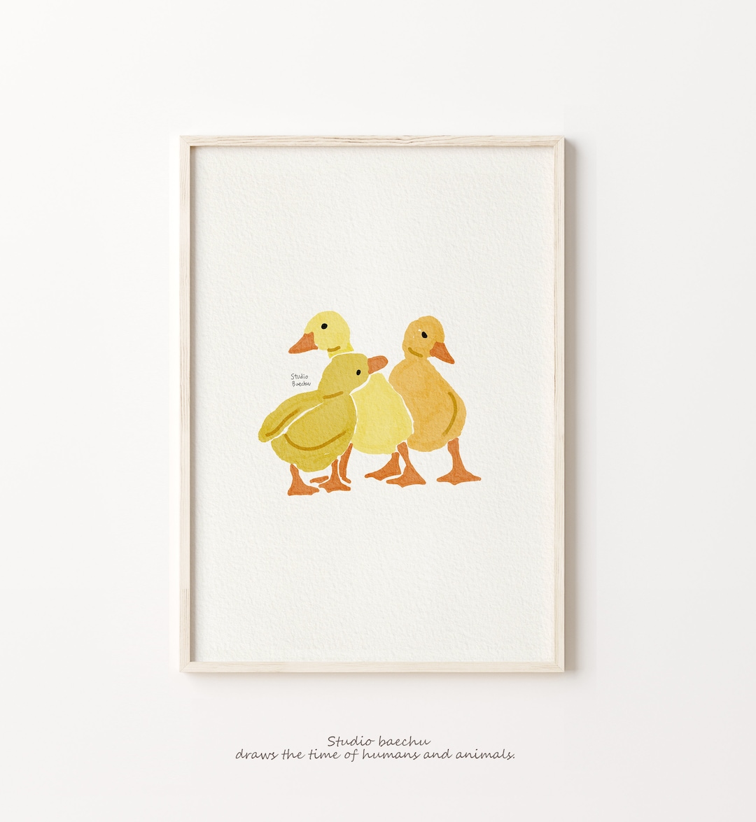 Baby Duck Wall Art Print, DUCK Nursery Print, Baby Animal Nursery Art ...