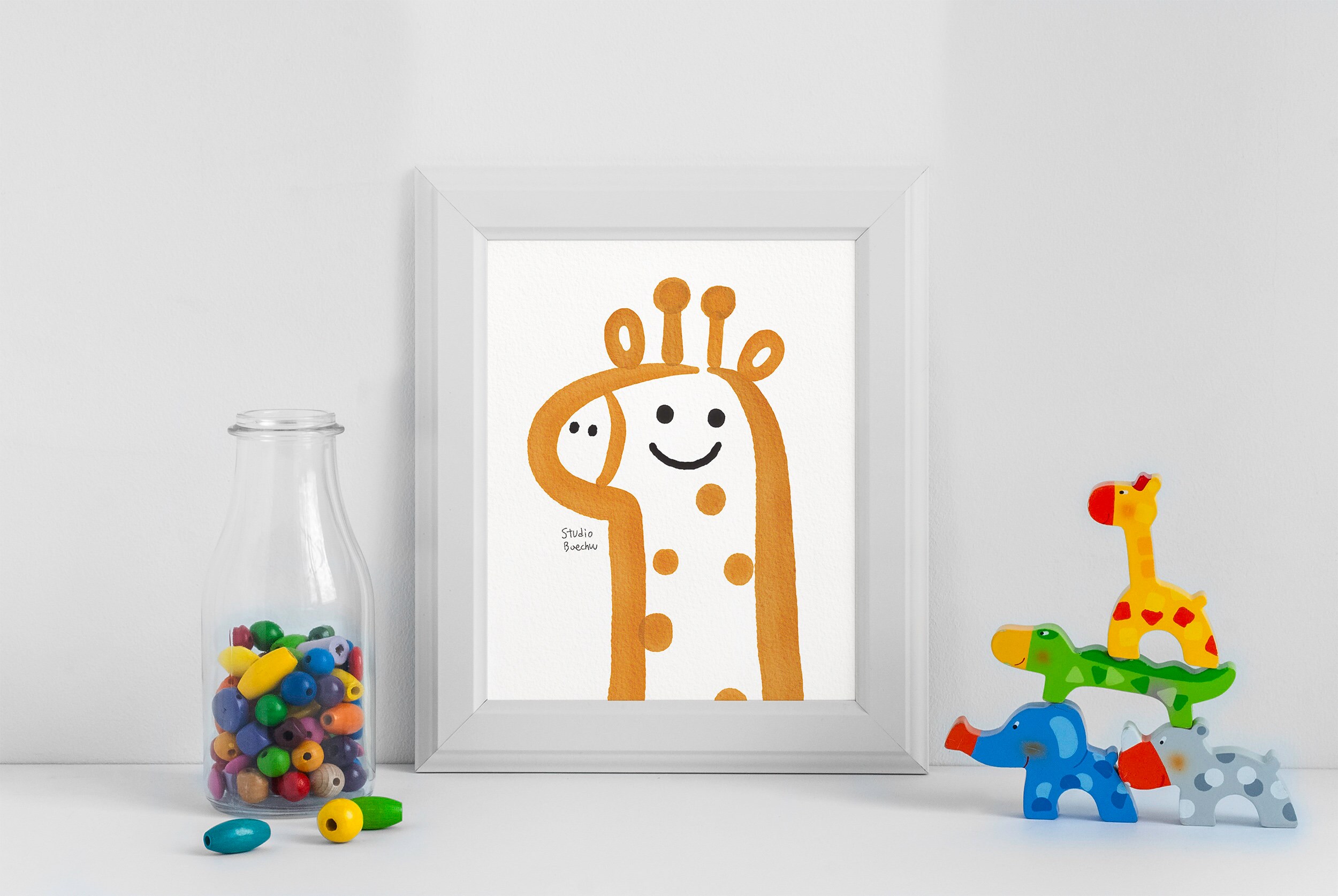 Animal Print Line Drawing, Set of 4 Nursery PRINTABLE Wall Art ...