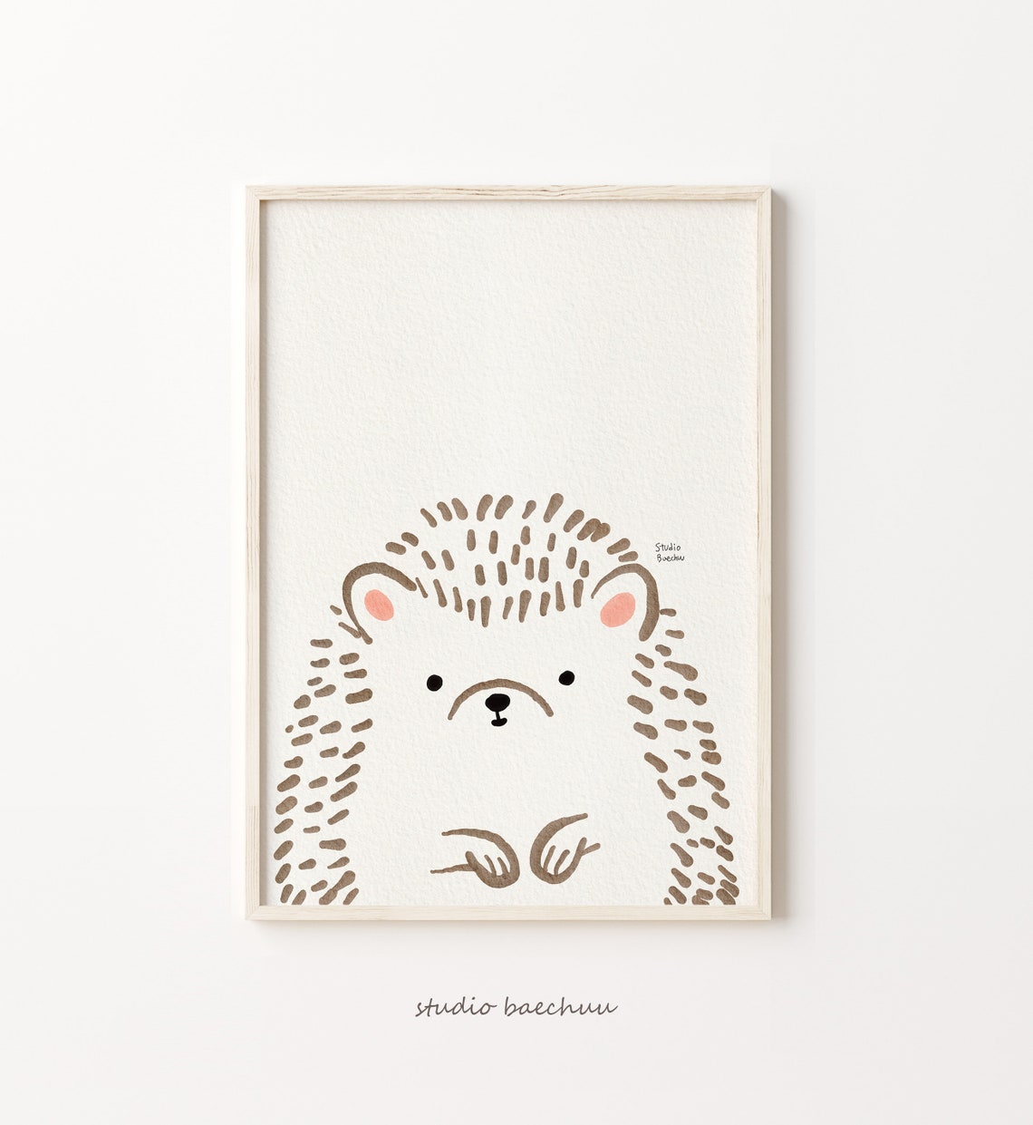 Baby Hedgehog Print Animal Print Line Drawing Nursery - Etsy