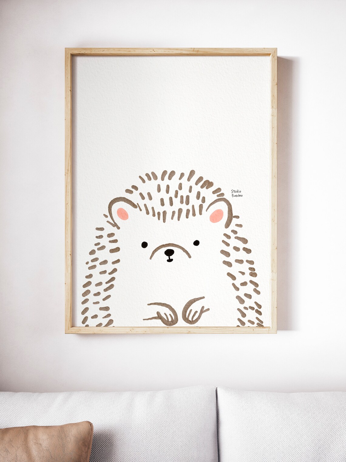Baby Hedgehog Print Animal Print Line Drawing Nursery - Etsy