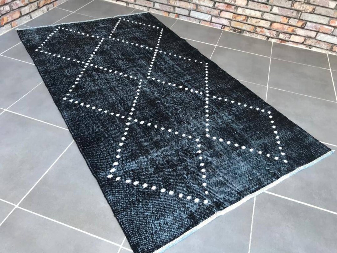 6'7x3'8feet, Black Rug,relief Area Rug,moroccan Area Rug,aztec Rug ...