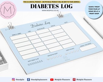 Insulin Log Sheet - Etsy