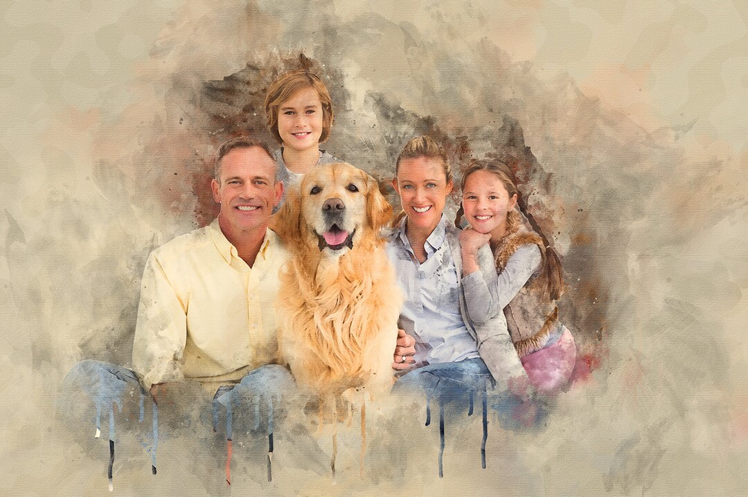 Custom Digital Watercolor Portrait From Photo, Personalized Portrait ...