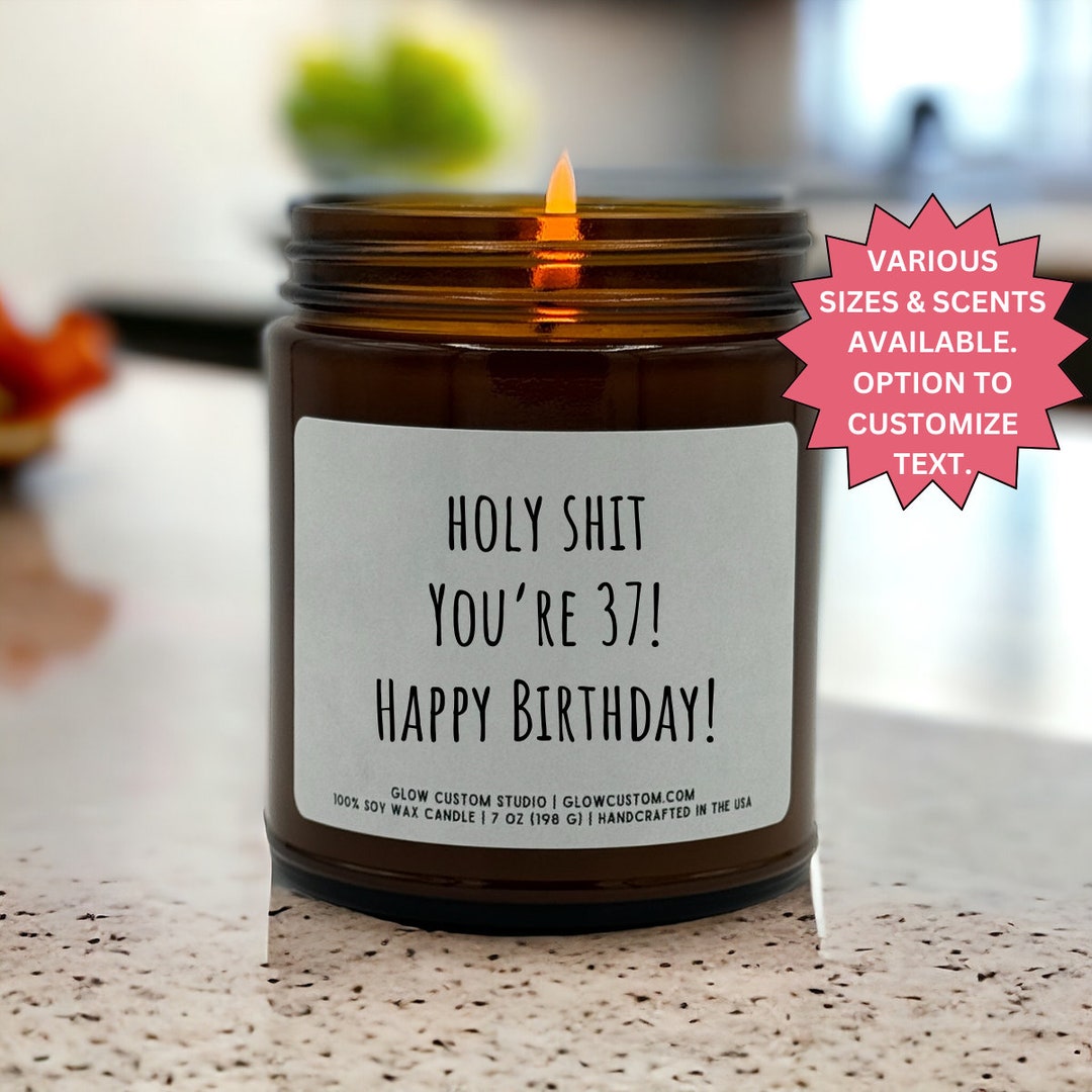 37th Birthday Candle, Funny 37th Birthday Gift for Her / Him, Funny ...