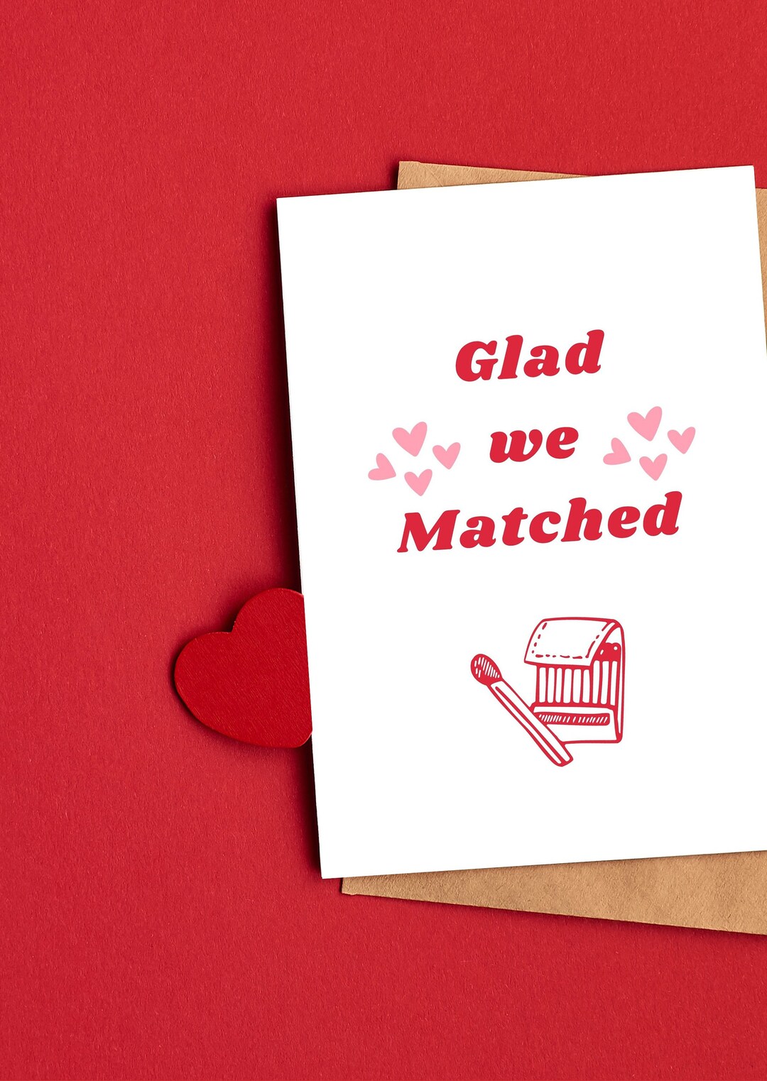 Valentine's Day Card PRINTABLE DOWNLOAD | Glad We Matched | Witty, Cute ...