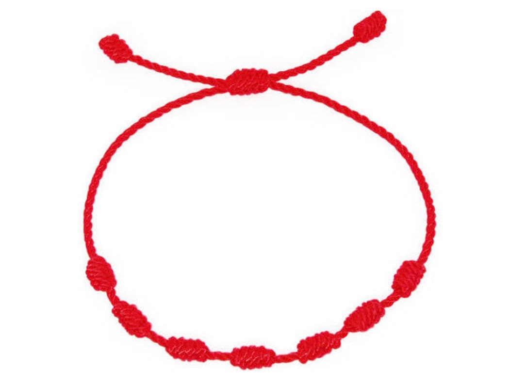 Red 7 Knot Protection Bracelet - Etsy