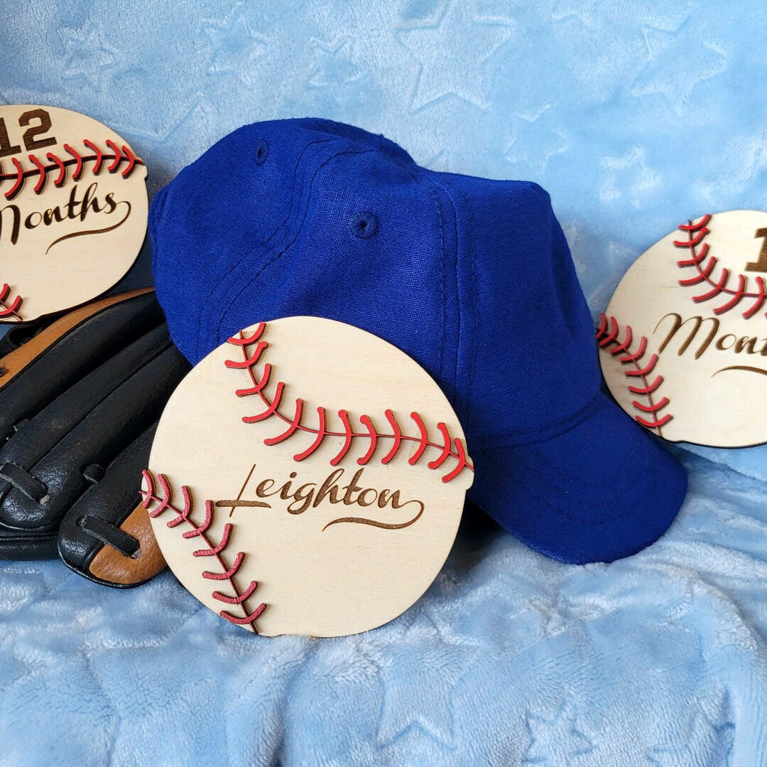 Personalized, 3D Wooden Baseball Baby Milestone Cards - Etsy
