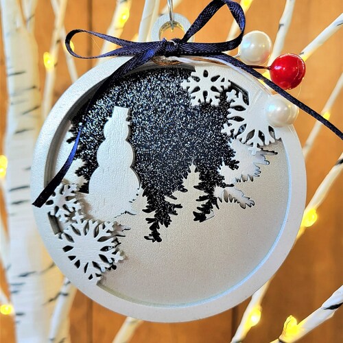Personalized 3D Christmas Winter Scene Ornament - Etsy