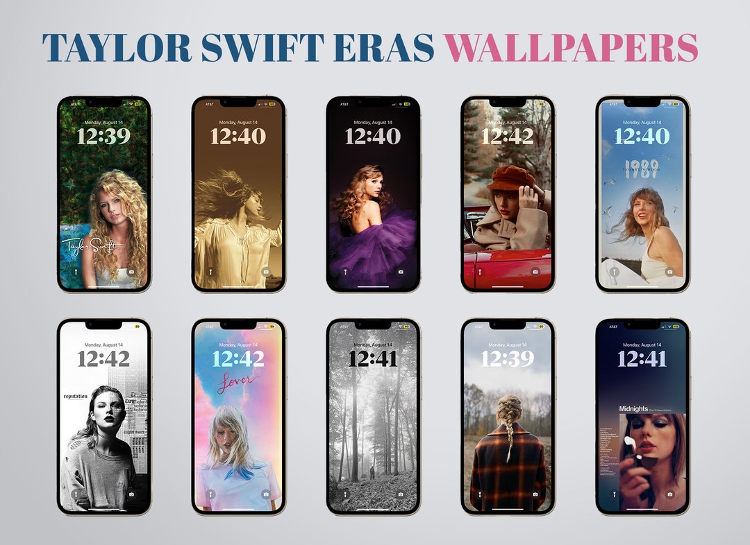 Taylor Swift Eras Wallpapers | 10 Album Cover Designs | iPhone and Android | Swiftie Gift | Eras ...