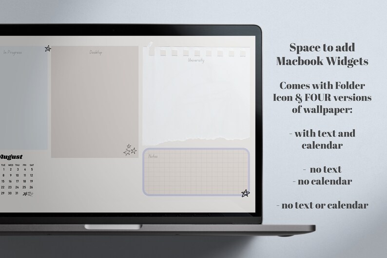 Desktop Organizer Wallpaper + Folder Icon | Minimalist, Notebook ...