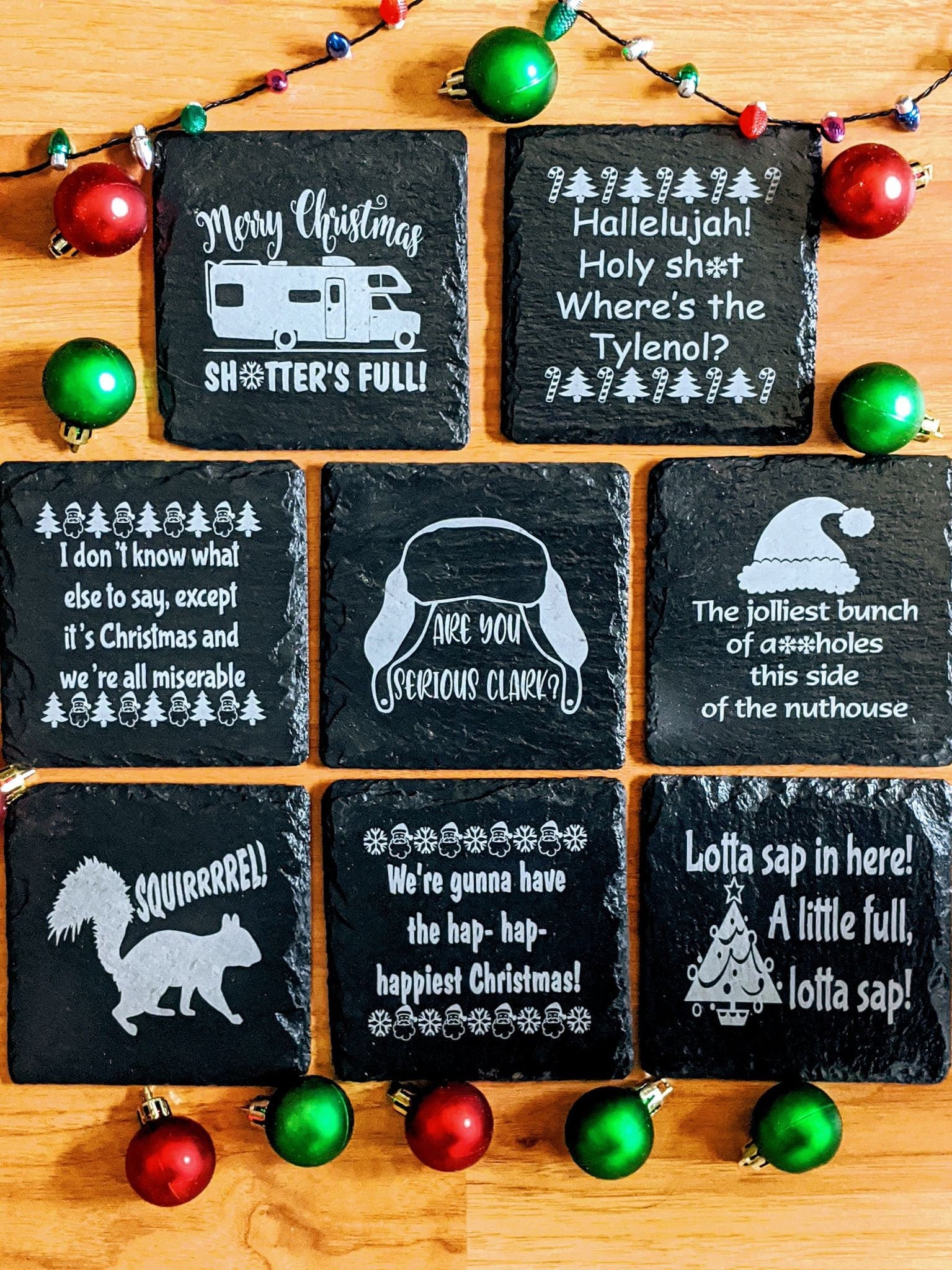 Christmas Vacation Slate Coasters, Bar Coasters, Drink Coasters, Gift ...