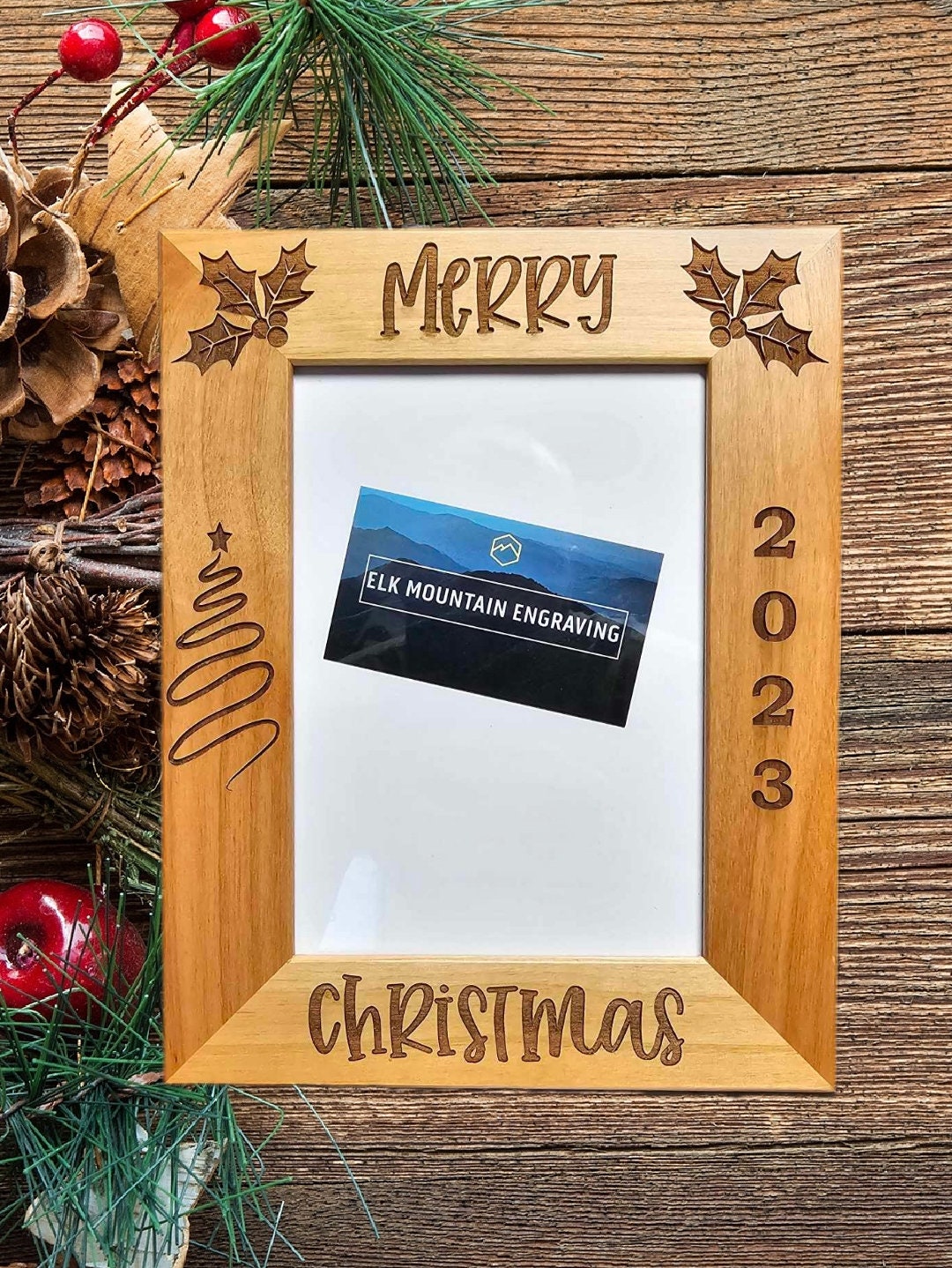Merry Christmas 2023 Picture Frame, Christmas Frame, Christmas, 4x6 ...