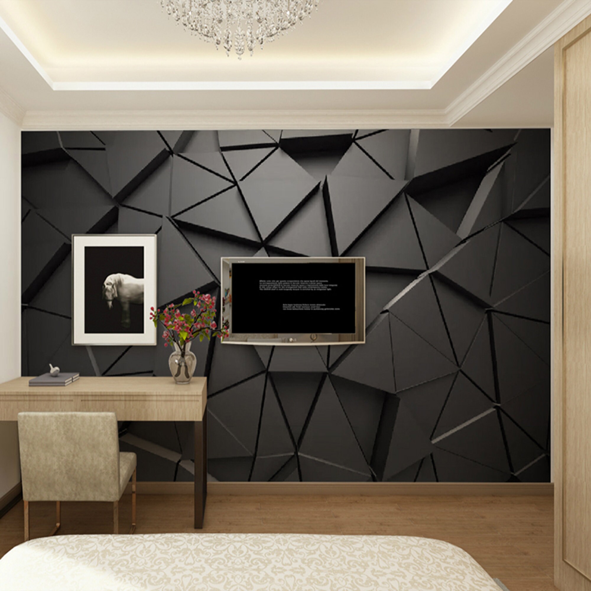 3D Wallpapermodern Creative 3D Geometric Abstract Gray - Etsy Canada