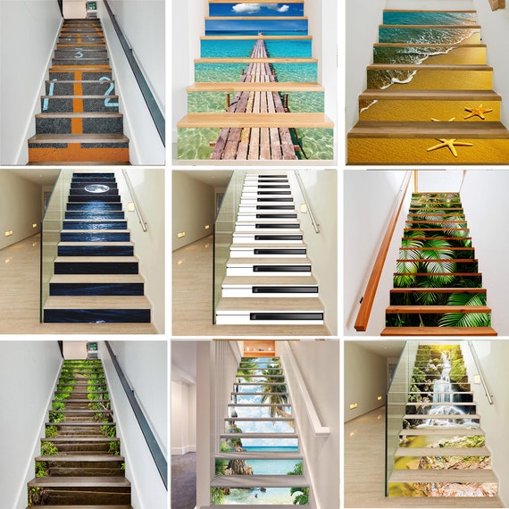 6/13 Pcs Art Staircase Stair Riser Self Adhesive Stair Riser - Etsy