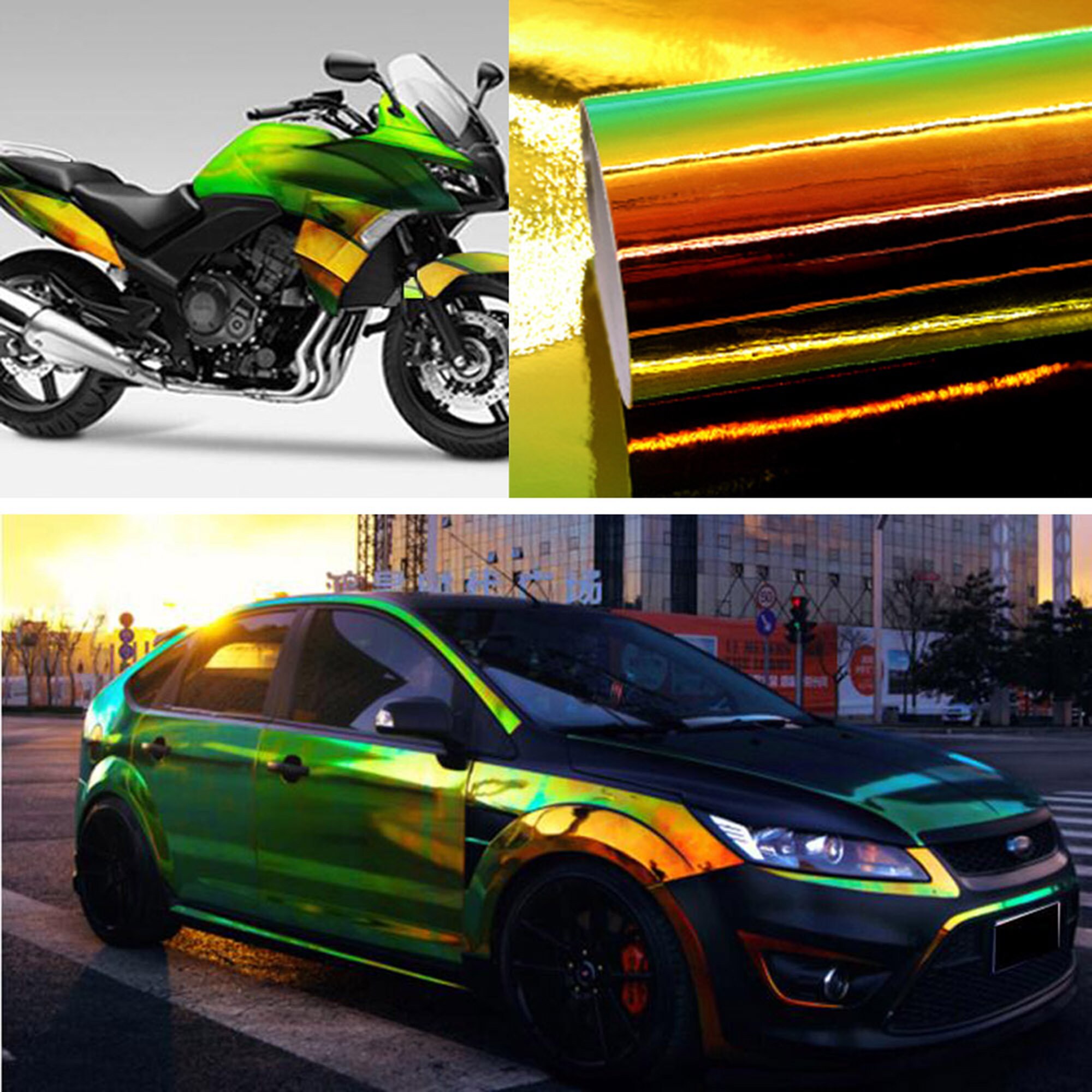 Rainbow Chrome Car Sticker Car Body Wrap Film DIY Car Styling - Etsy UK