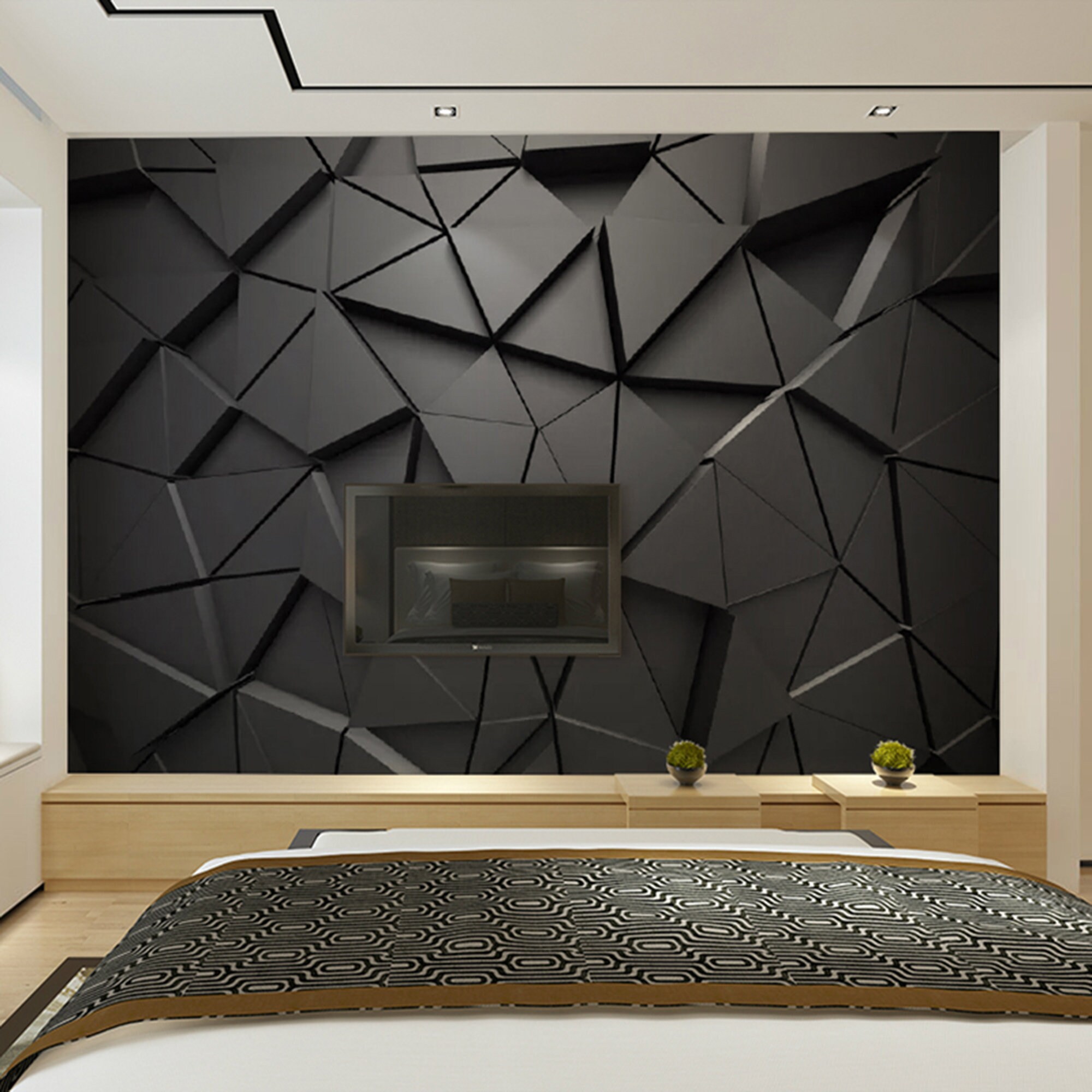 3D Wallpapermodern Creative 3D Geometric Abstract Gray - Etsy Canada