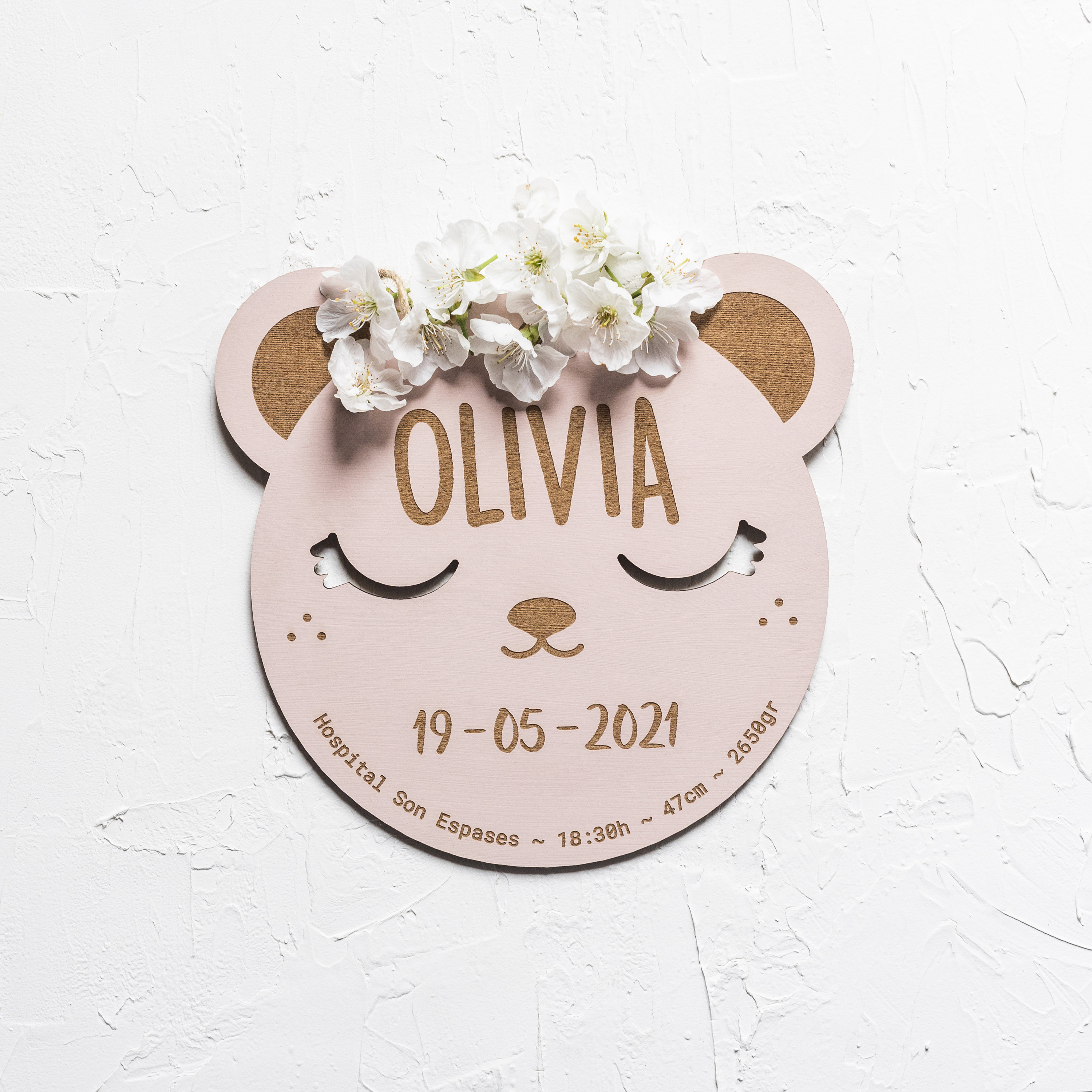 Baby Bear Birth Sign. Wooden Baby Birth Stats Sign. Baby Announcement ...