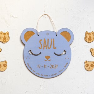 Baby Bear Birth Sign. Wooden Baby Birth Stats Sign. Baby Announcement ...