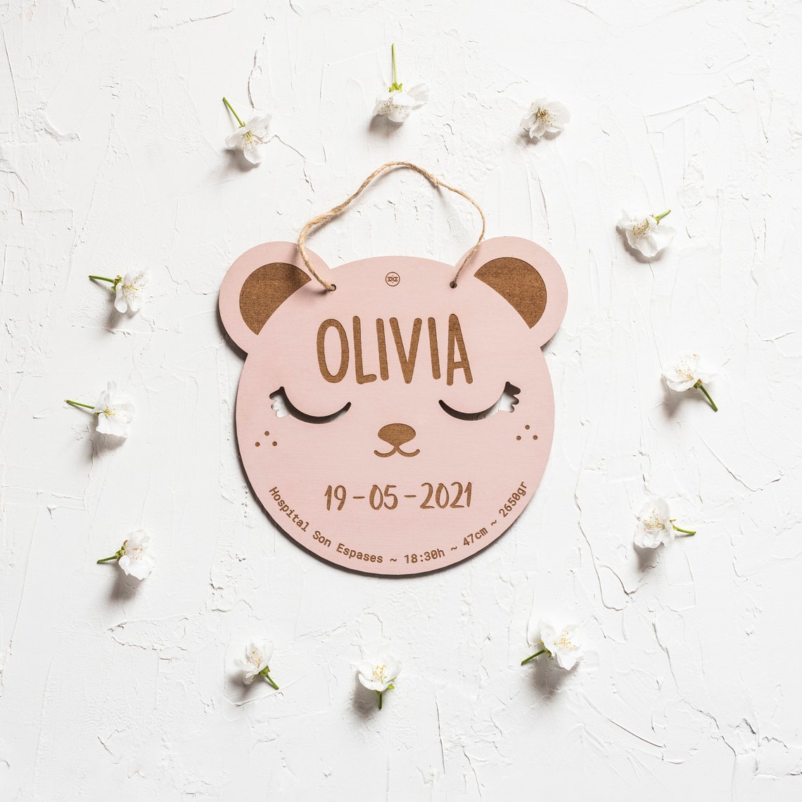 Baby Bear Birth Sign. Wooden Baby Birth Stats Sign. Baby Announcement ...