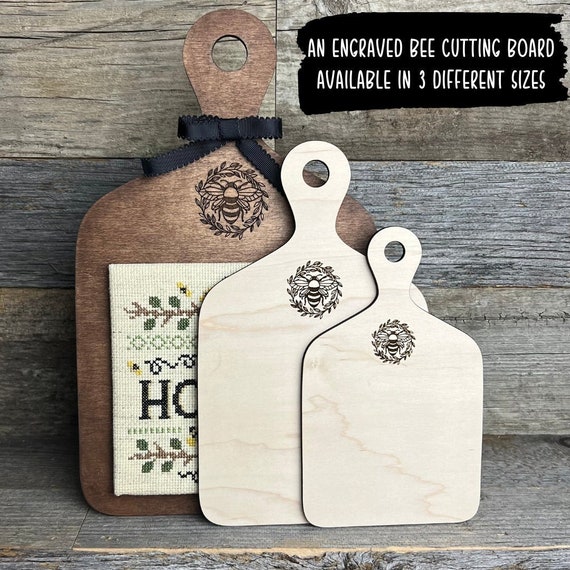 DIY Unfinished Engraved Bee Cutting Board for Cross Stitch and - Etsy