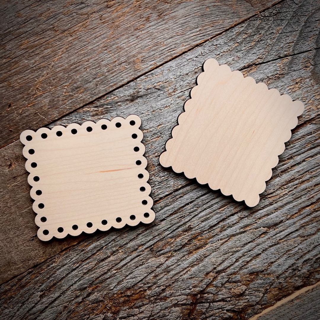 Scalloped Edge Blank Square Backer Boards for Cross Stitch, Embroidery ...