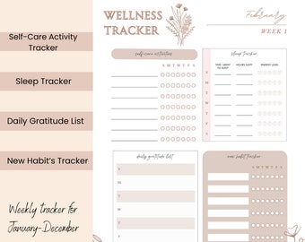 Printable Weekly Wellness Tracker - Etsy