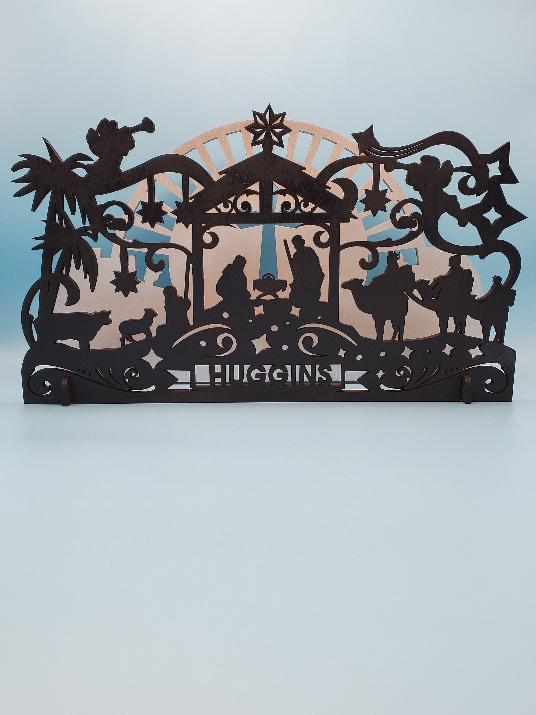 Custom Name 3D Wooden Nativity Scene, Personalized Nativity Candle Box ...