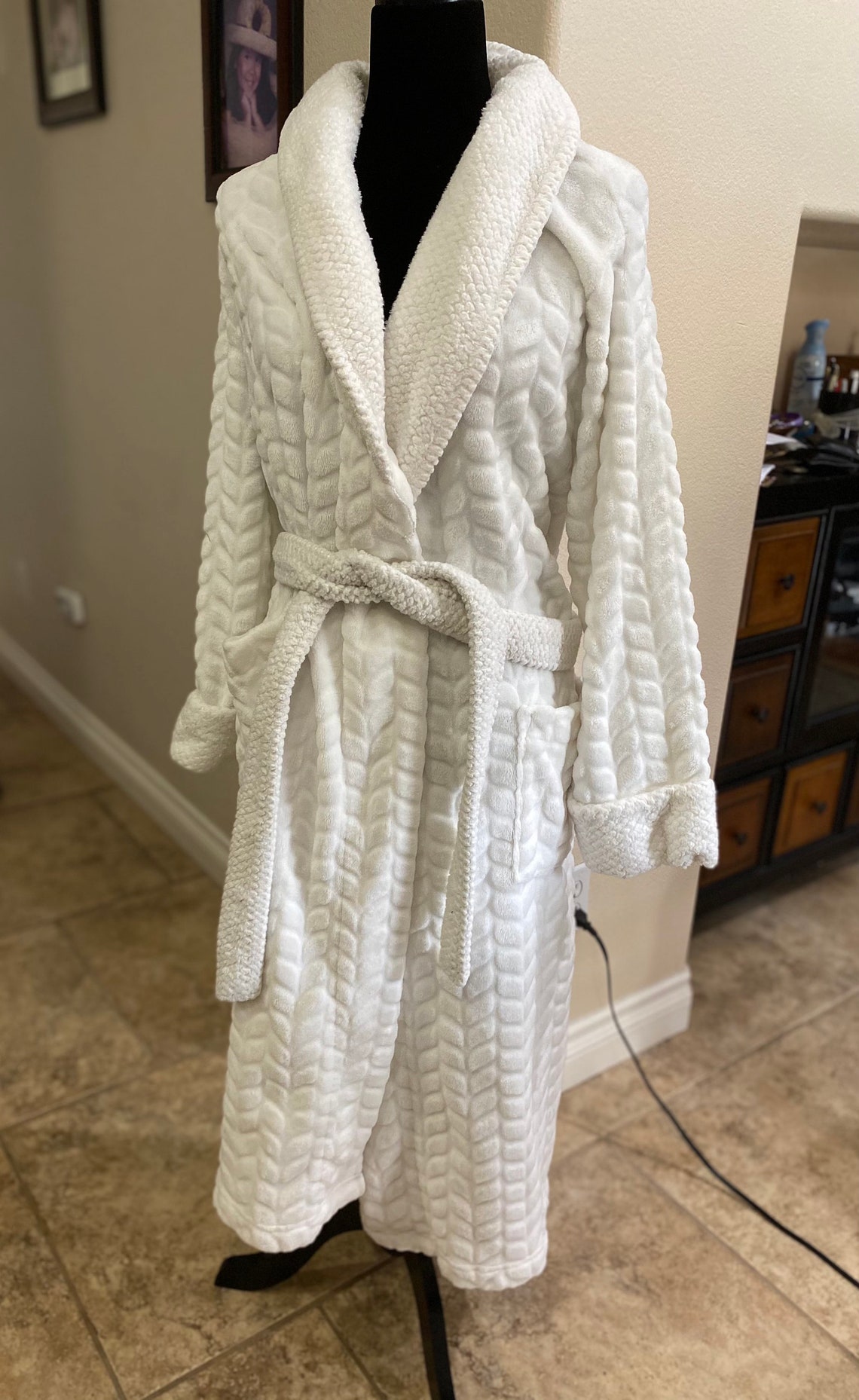 Sonoma Intimates White Faux Fur Robe Polyester Large L Soft | Etsy