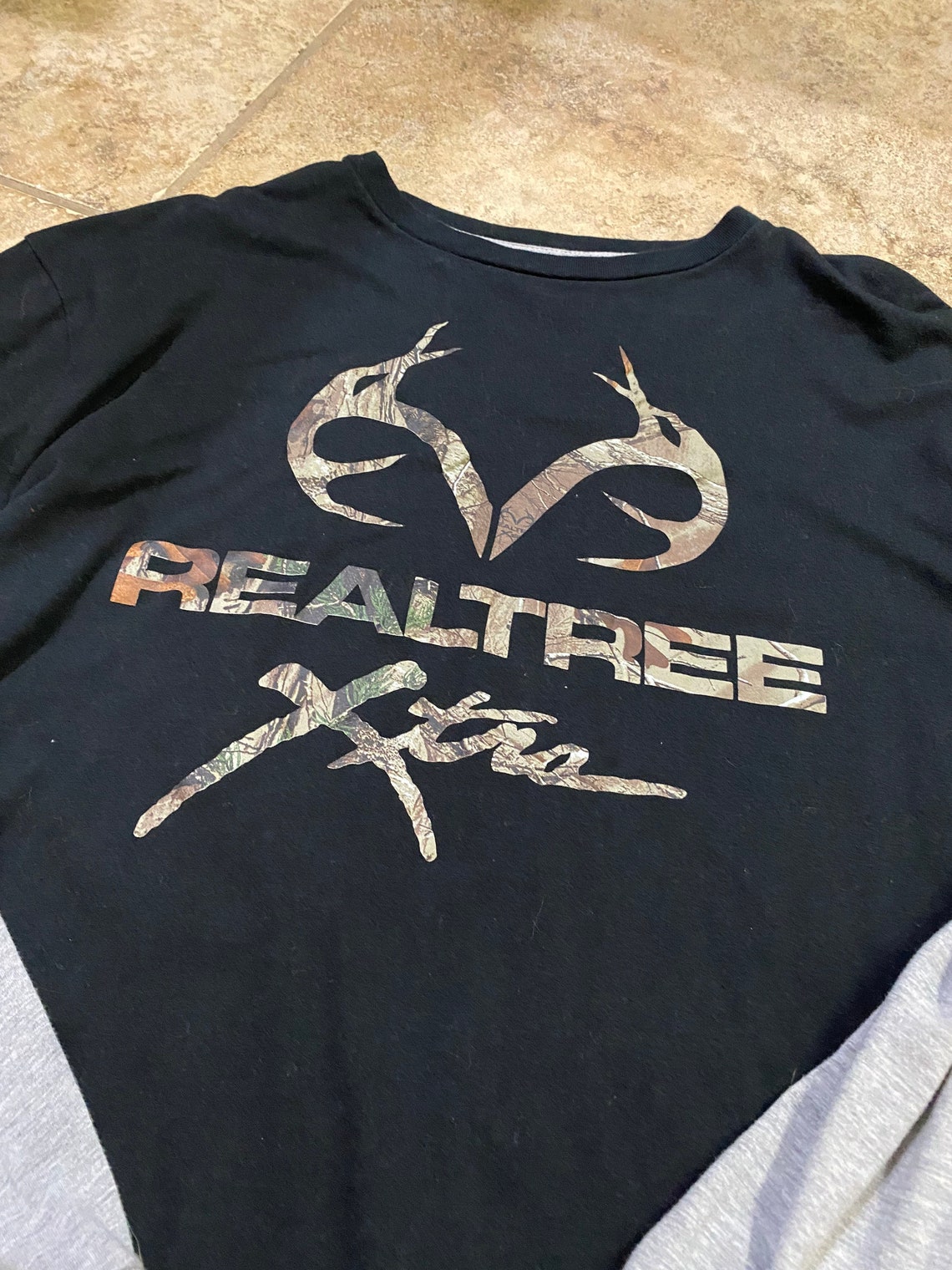 REALTREE Xtra Black Camo Logo Long Sleeve Shirt MEN'S 2XL | Etsy