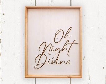Oh Night Divine Wood Sign - Etsy
