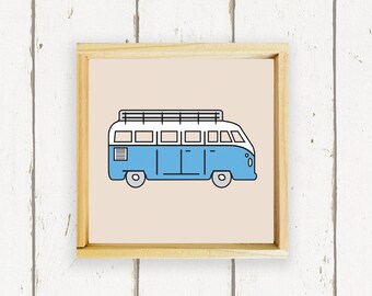 Vintage Hand Painted Retro 70s Bus Wooden Home Decor Sign - Etsy