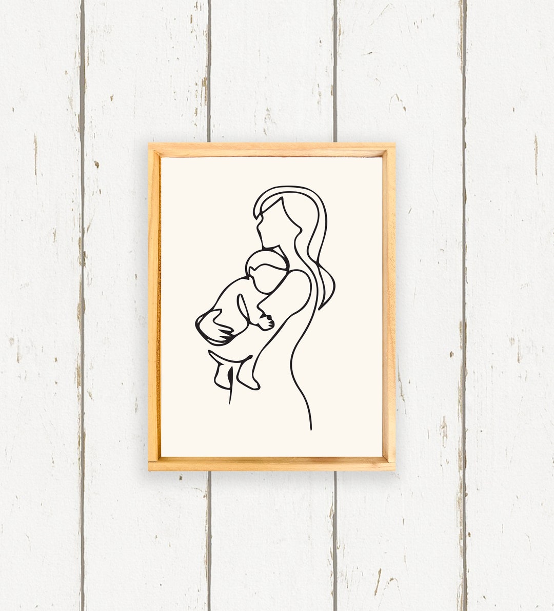 Mother and Child - Hand Painted Wood Sign - Boho Nursery Decor - Etsy