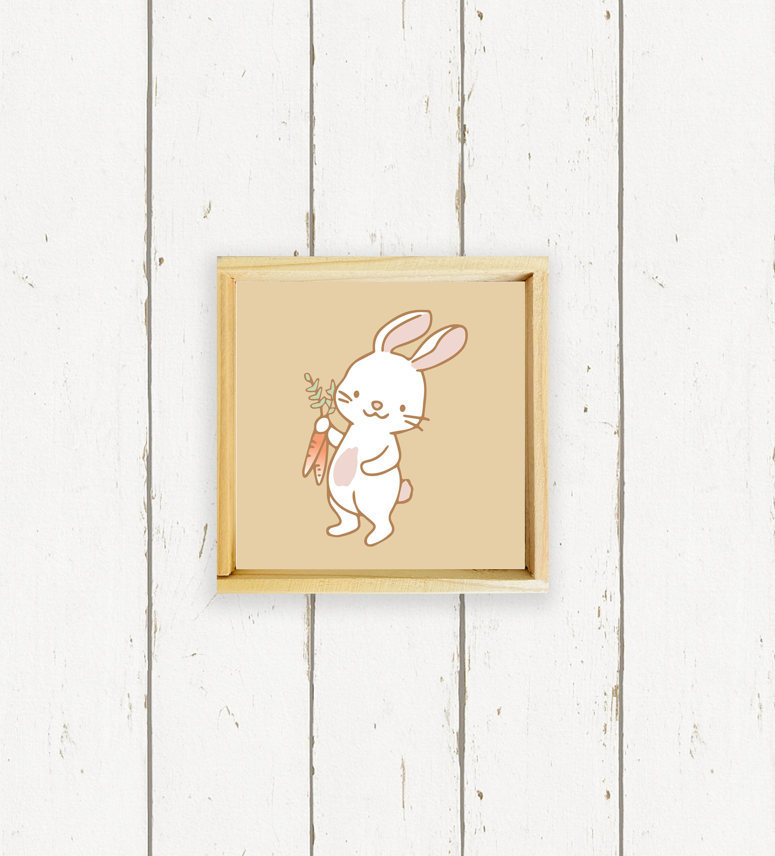 Mod Whimsical Easter Bunny - Hand Made Wood Sign - Boho Easter Decor ...