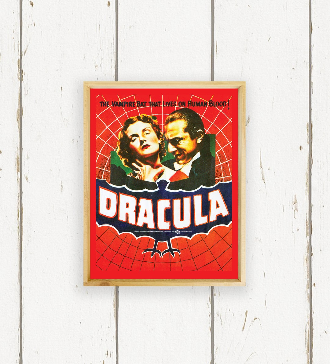 Vintage Dracula Movie Poster - Hand Made Wood Sign - Boho Halloween ...