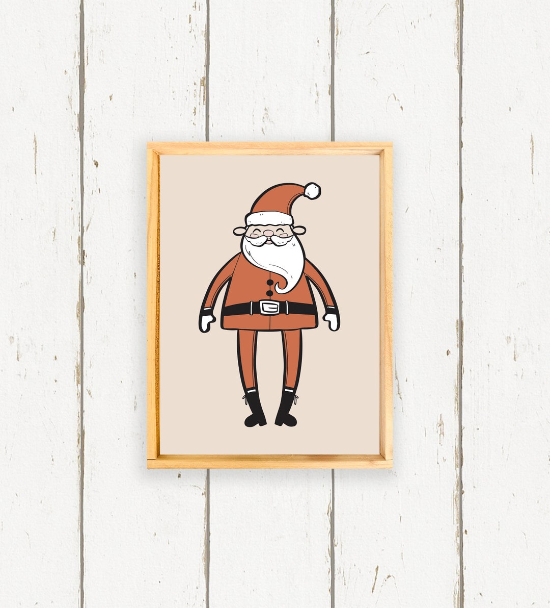Whimsical Long Leg Santa - Boho Christmas Home Decor - Handmade Wood ...