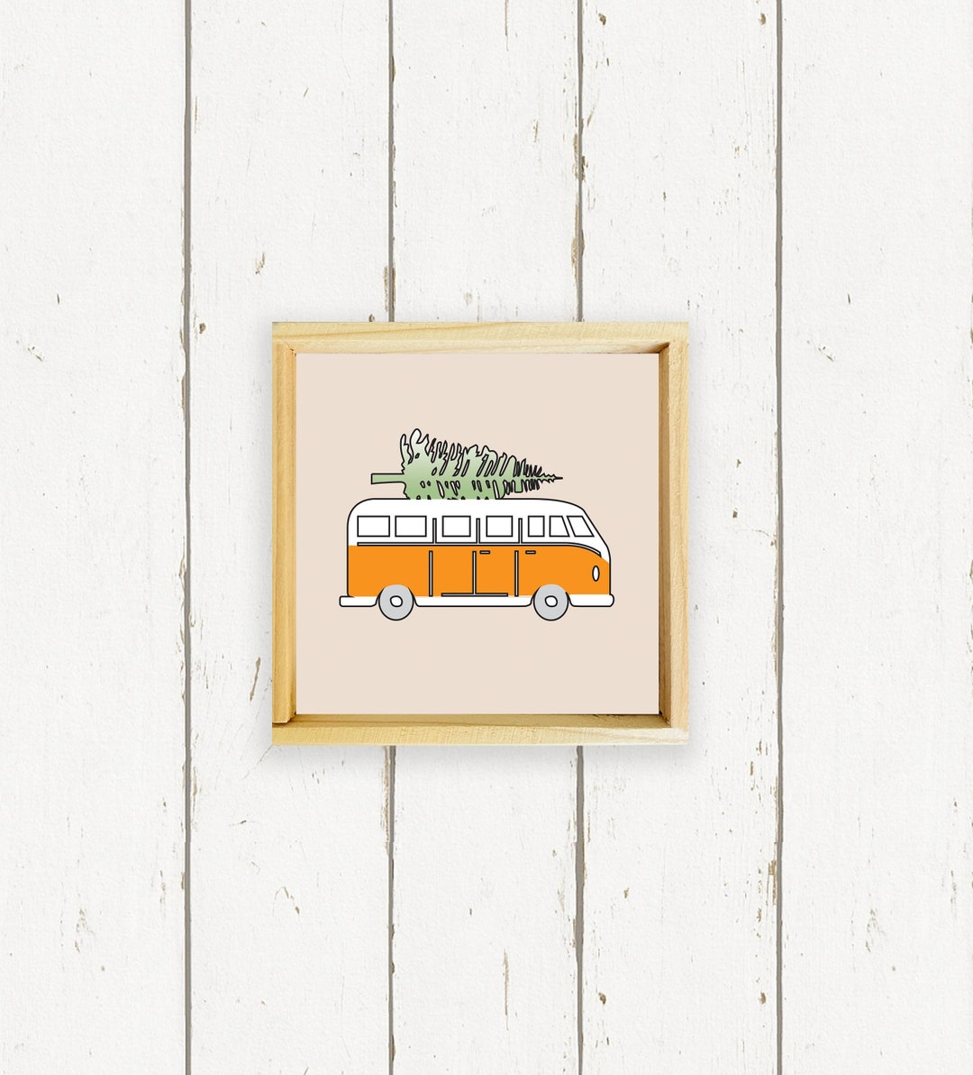 Christmas 70s Bus Retro - Whimsical Boho Christmas Home Decor ...