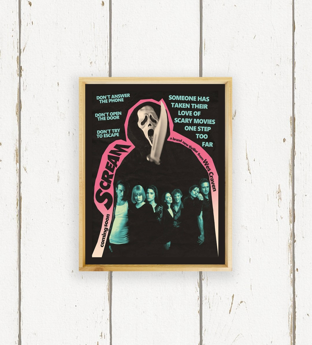 Scream Movie Poster - Hand Made Wood Sign - Boho Home Decor - Halloween ...