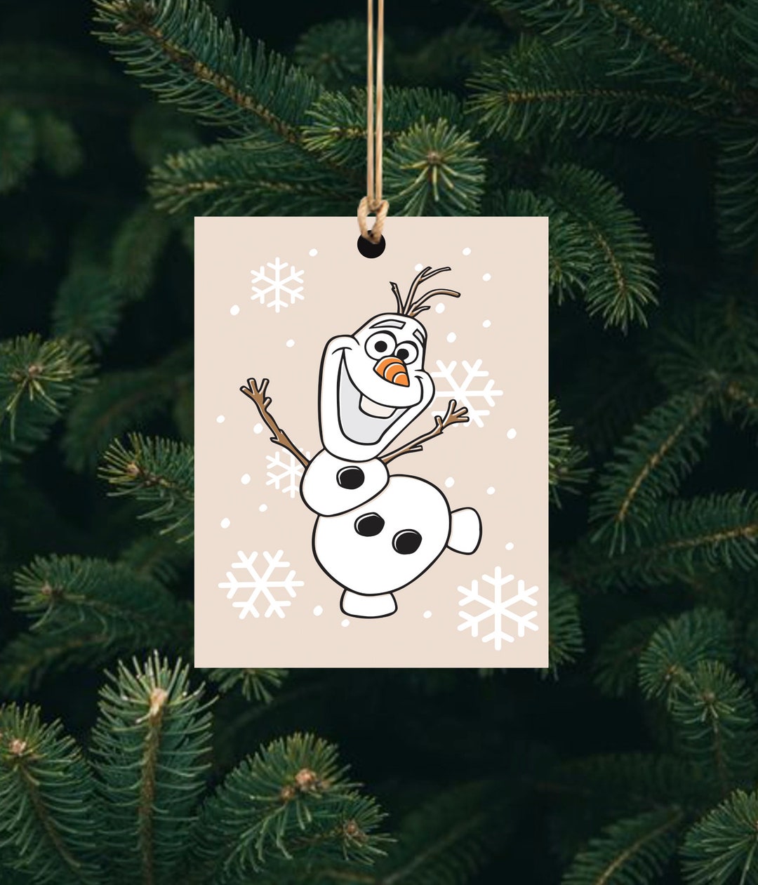 Frozen Olaf - Handmade Wood Christmas Ornament Gift Tag - Etsy