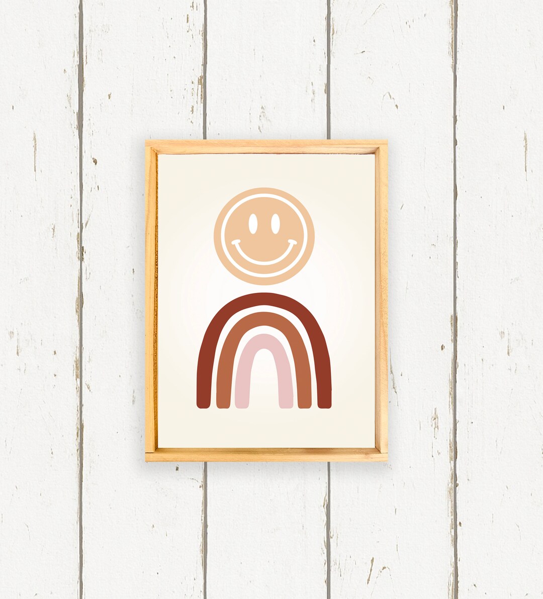 Bohemian Smile and Rainbow - Hand Painted Wood Sign - Etsy