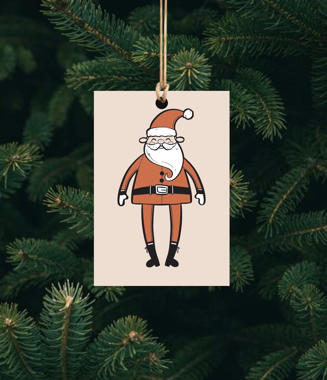 Whimsical Long Leg Santa Claus - Handmade Wood Christmas Ornament - Etsy