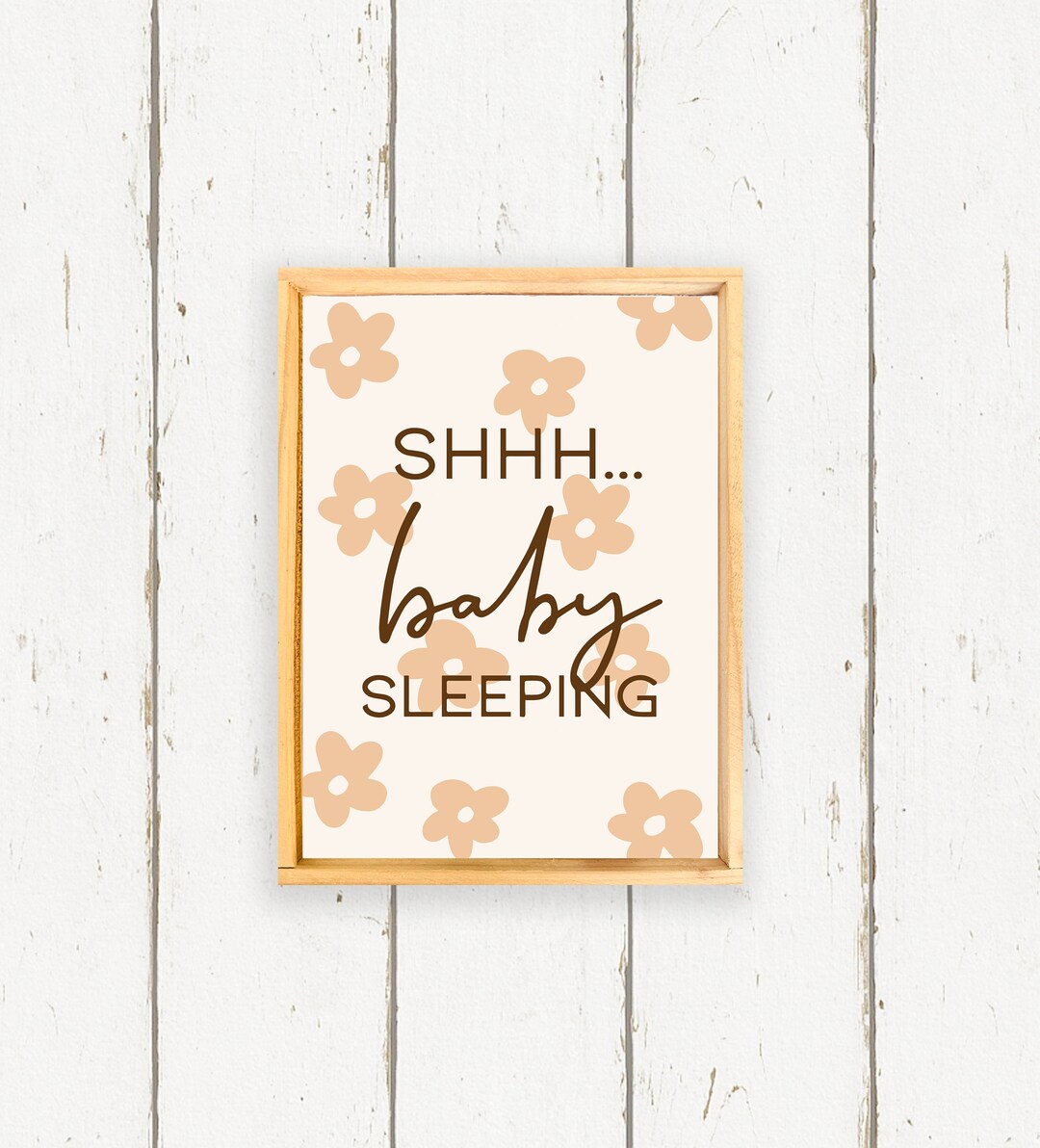 Shhh... Baby Sleeping - Boho Daisy - Hand Made Wood Sign - Boho Nursery ...