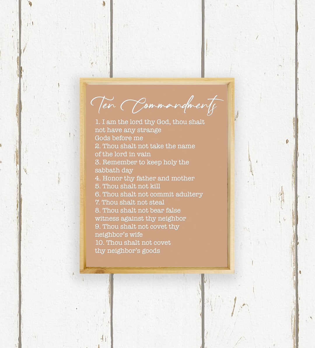The Ten Commandments - Hand Painted Wood Sign - Religious Art - Etsy