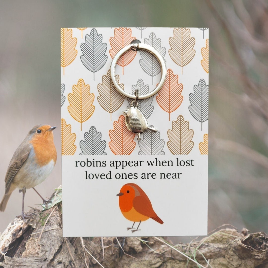 Silver Plated Robin Keyring: Sentimental Memorial Gift - Etsy UK