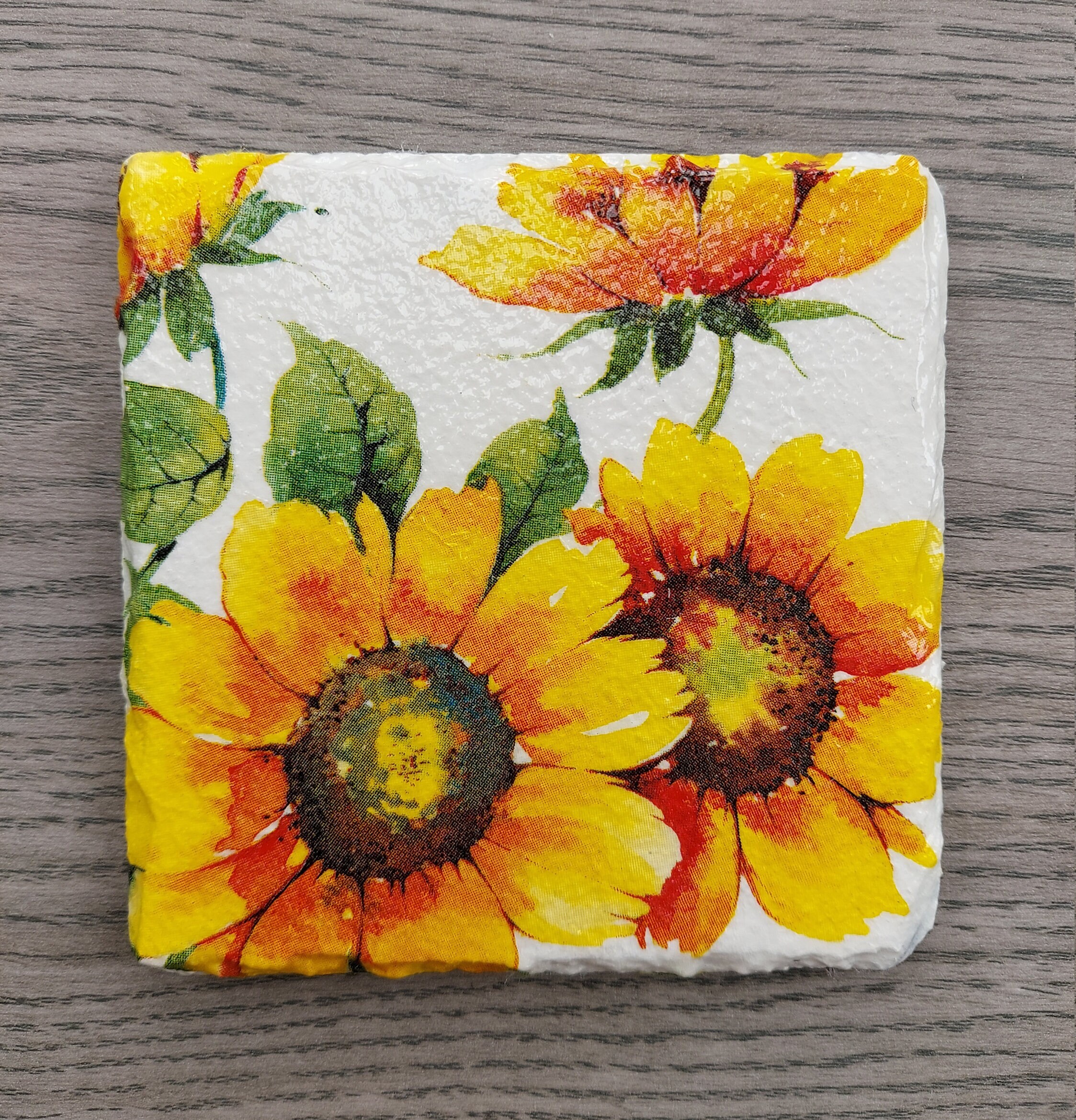 Sunflower Yellow Slate Coasters, With a Gift Box Option, Sunflower ...